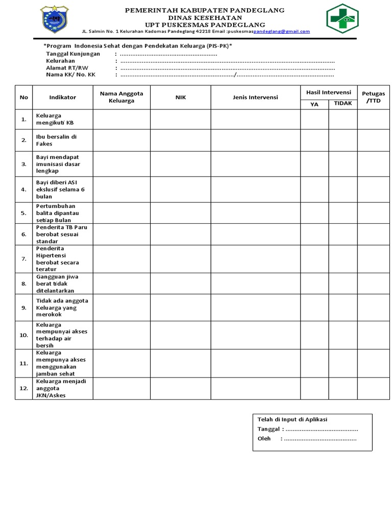 Form Intervensi PISPK | PDF
