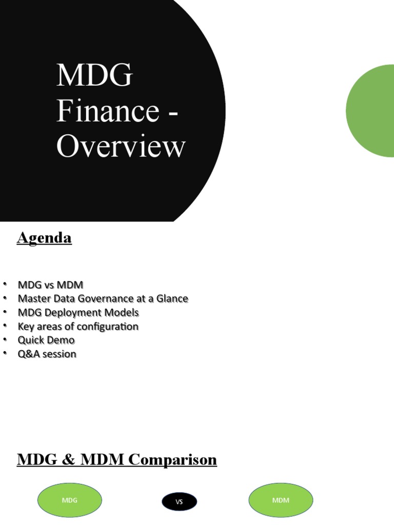 MDG For Finance Deck | PDF | Information Management | Computing