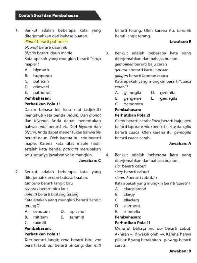 A-0497 Panda Soal Dan Pembahasan Kunjaw TPS Bahasa Panda UTBK (SFILE | PDF