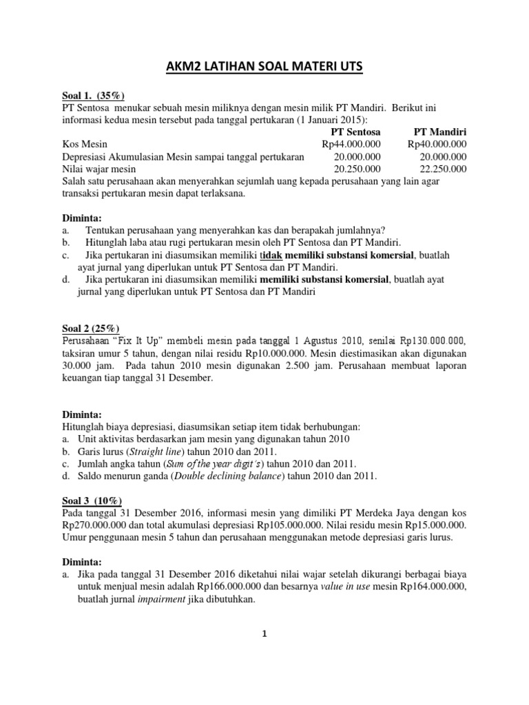 Latiahan Soal All Materi UTS | PDF