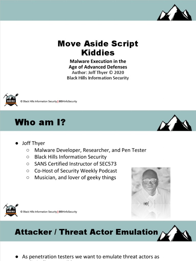 Move Aside Script Kiddies: Malware Execution in The Age of Advanced Defenses | PDF | Penetration ...