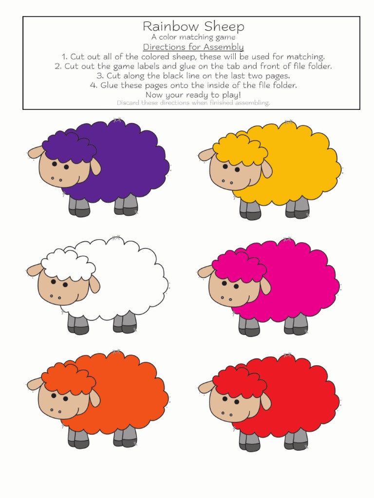 Rainbow Sheep File Folder Game | PDF