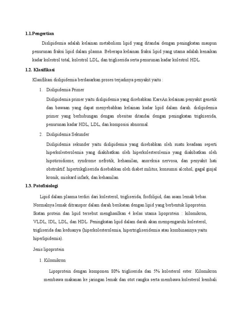 Panduan Dislipidemia: Definisi, Klasifikasi, dan Penatalaksanaan | PDF | Pengembangan Diri ...