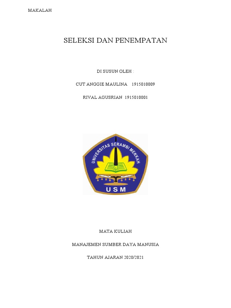 Makalah MSDM Seleksi & Penempatan | PDF