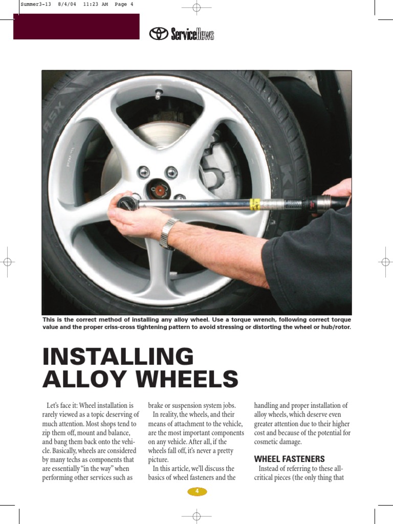 Installing Alloy Wheels | PDF | Nut (Hardware) | Screw