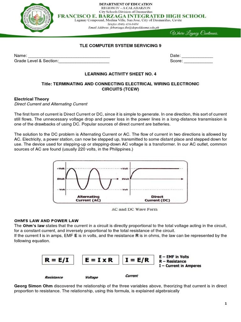 Direct Current and Alternating Current | PDF | Direct Current | Wire