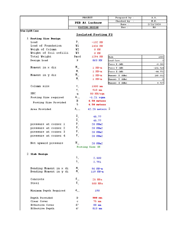 RCC Footing Design | PDF | Stress (Mechanics) | Building Engineering