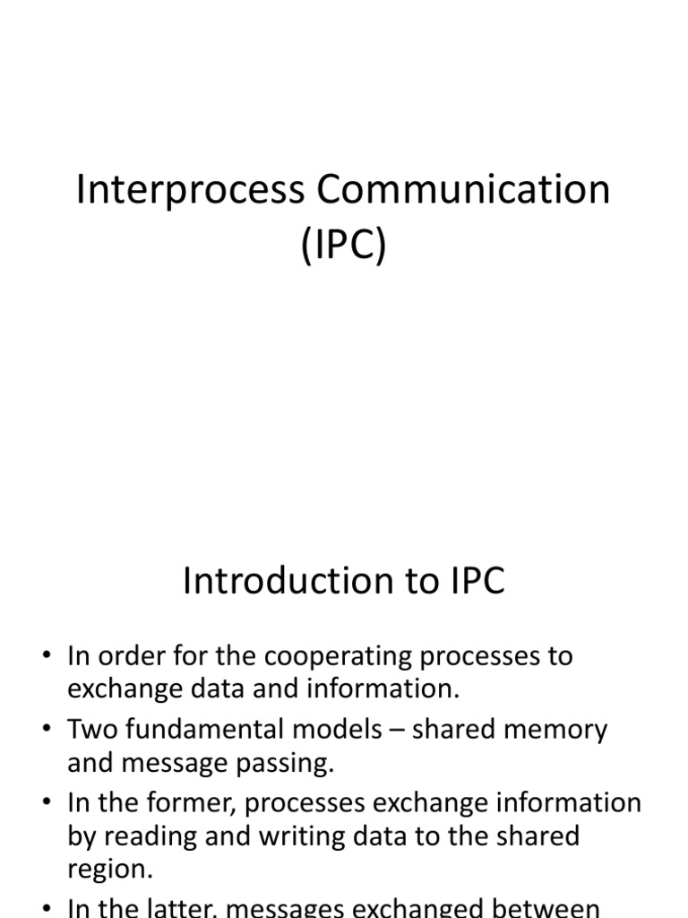 Interprocess Communication (IPC) | PDF | Computer Data | Computing