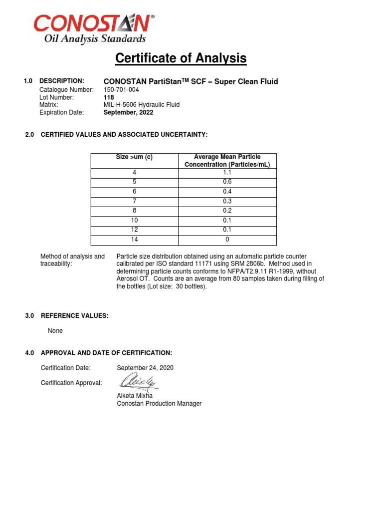 Conostan Clean - 150-701-004 - Lote 118 | PDF | Calibration | Metrology