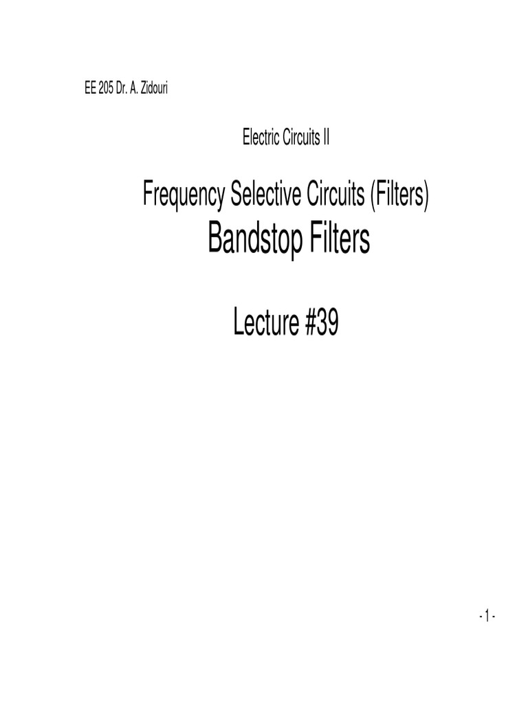 Lecture 31 Ee205 | PDF | Filter (Signal Processing) | Electrical Impedance