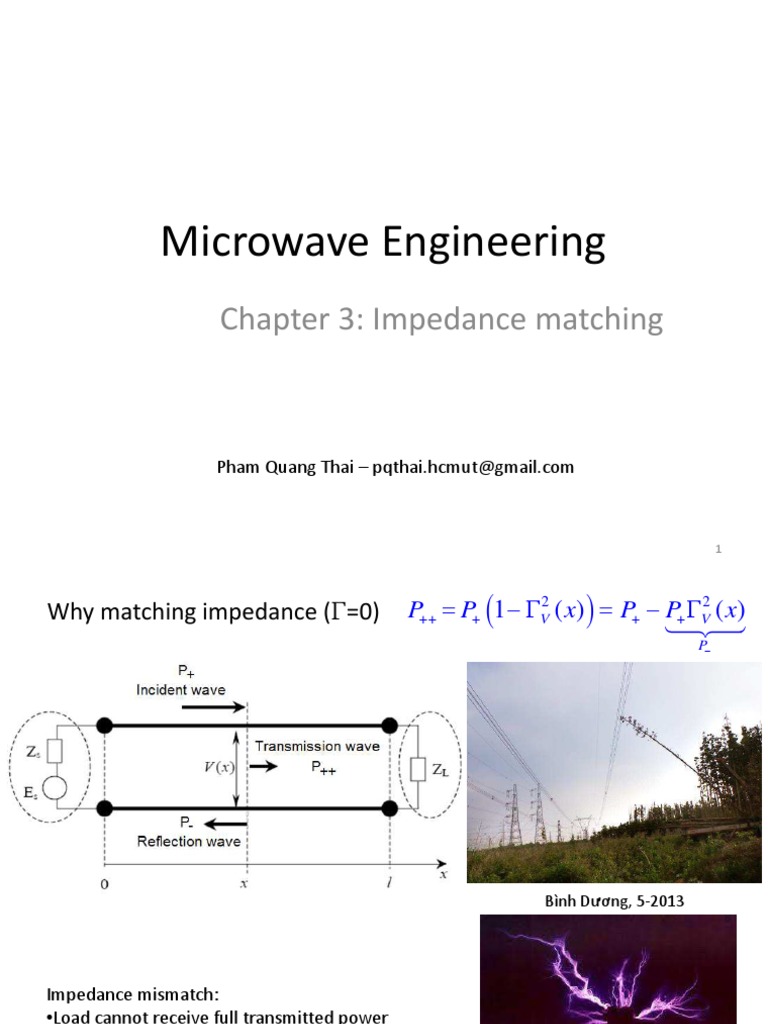 Microwave Engineering: Chapter 3: Impedance Matching | PDF | Physics ...