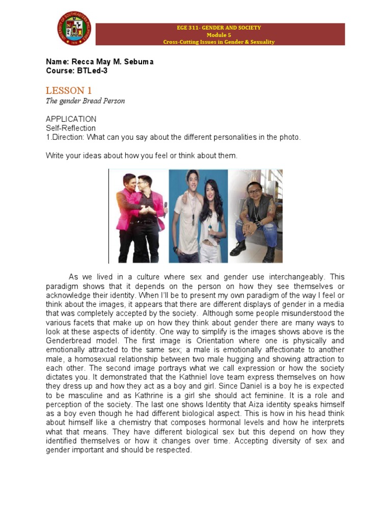 M4 Lesson 1,2 & 3 - GENDER & SOCIETY (Sebuma) ' | Download Free PDF | Gender | Gender Studies
