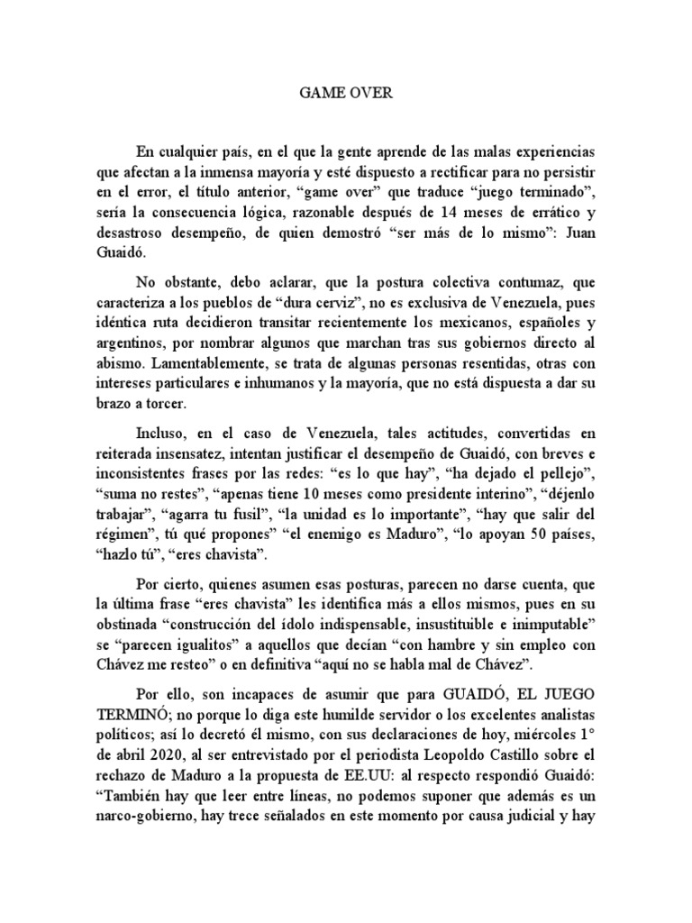 Game Over | PDF