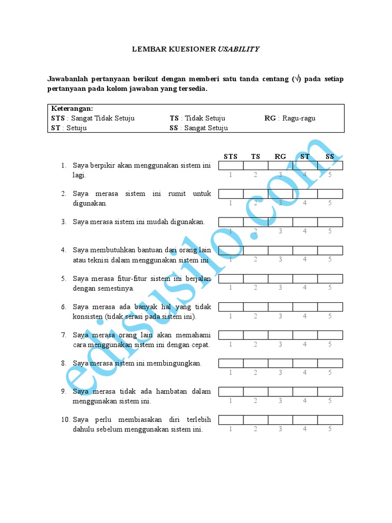 Kuesioner Sus | PDF