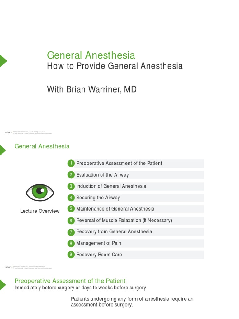 General Anesthesia: How To Provide General Anesthesia With Brian ...