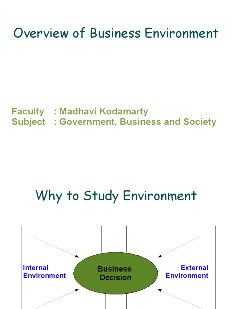 Overview of Business Environment Analysis | PDF | Economics | Business