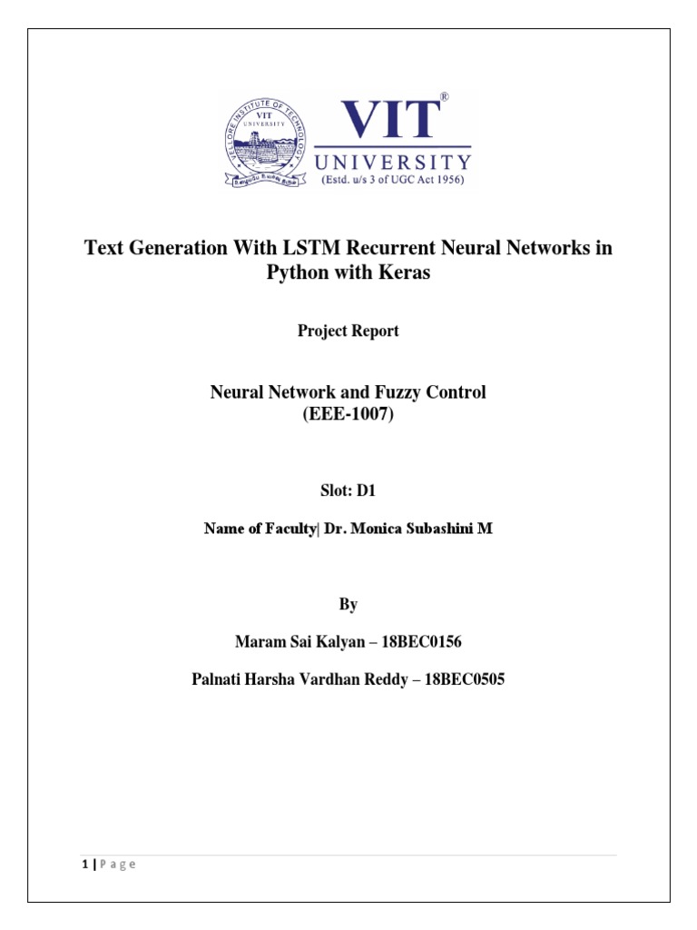 Text Generation With LSTM Recurrent Neural Networks in Python With Keras | PDF | Theoretical ...
