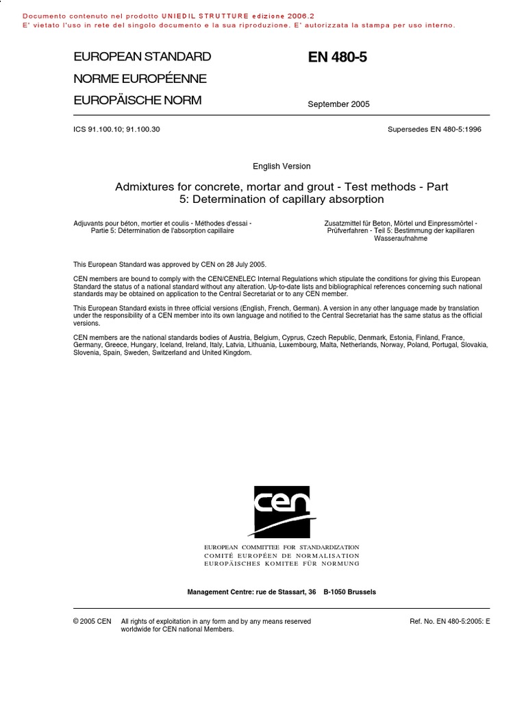 BS en 480-5-2005 | PDF | Concrete | Building Materials