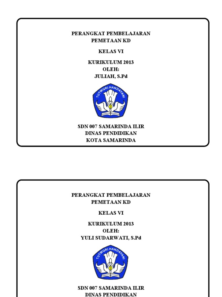 Cover Pemetaan KD | PDF