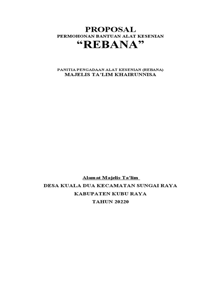 Proposal Majelis Ta'lim Khairun Nisa | PDF | Perjalanan