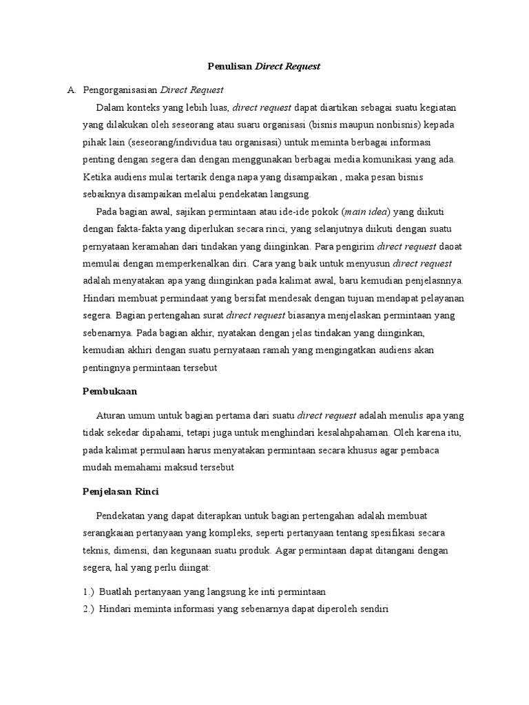 Panduan Menulis Direct Request Efektif | PDF
