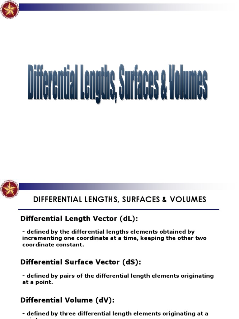 Differential - Lengths, Surfaces, Volumes-7603 | PDF | Volume | Flux
