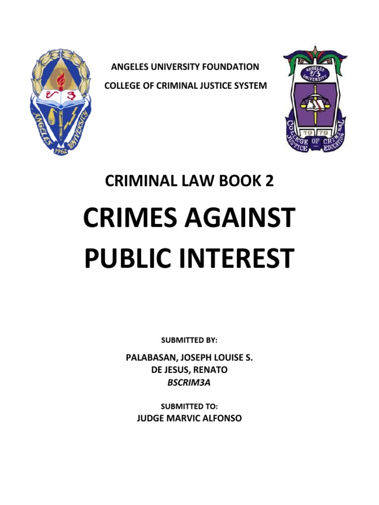 Crimes Against Public Interest: Criminal Law Book 2 | PDF | Forgery ...