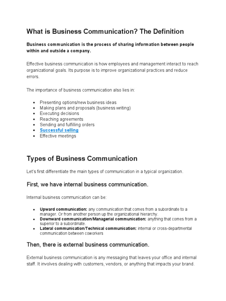 What Is Business Communication | PDF | Customer Relationship Management ...