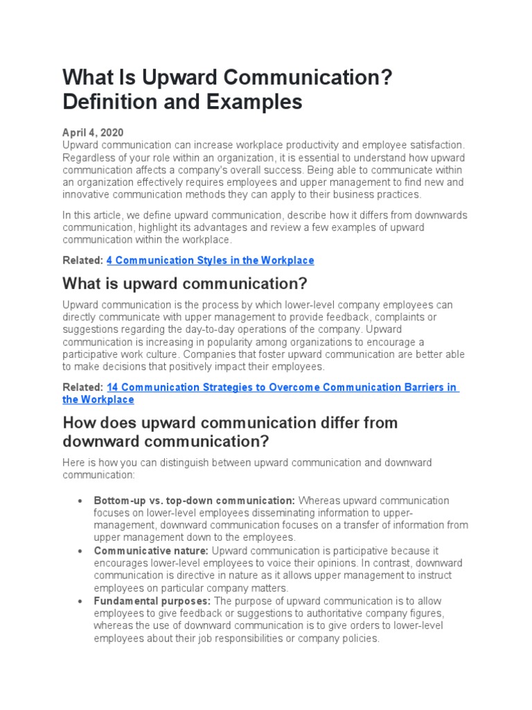 What Is Upward Communication | PDF | Top Down And Bottom Up Design ...