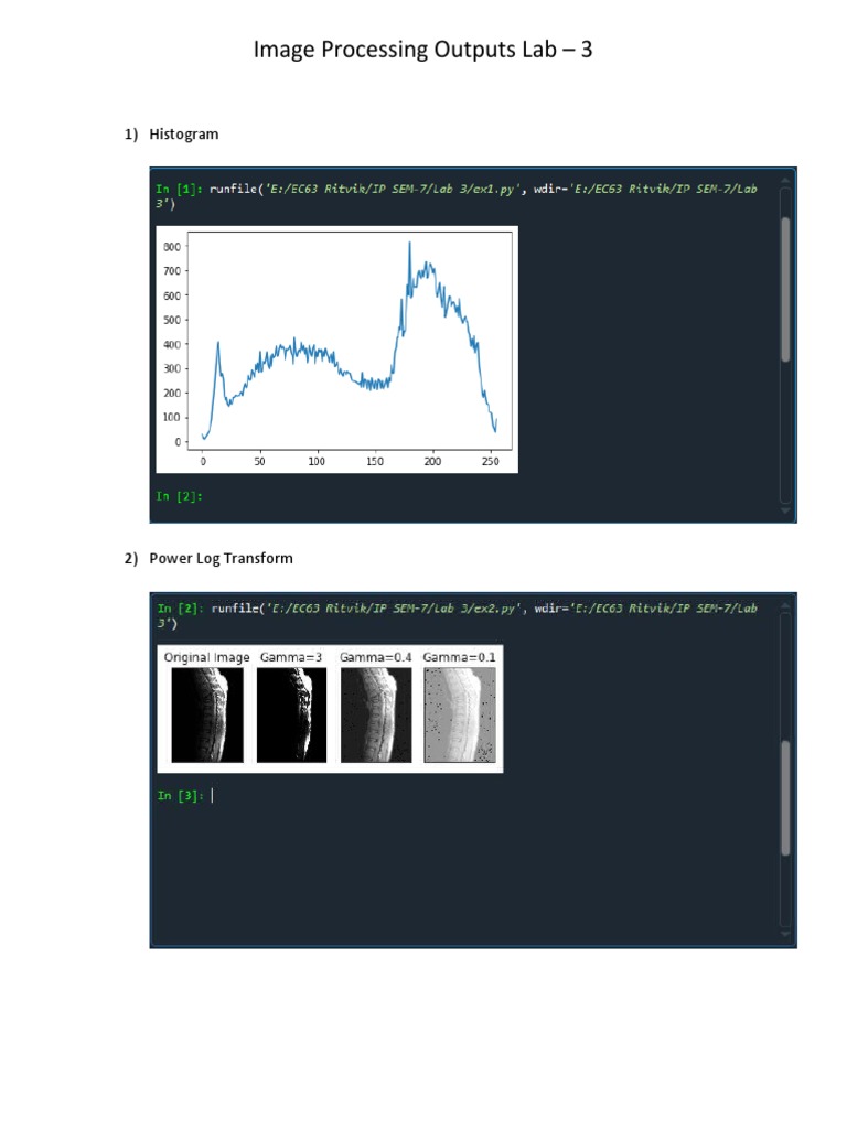 Image Processing Outputs Lab - 3: 1) Histogram | PDF | Teaching Methods ...
