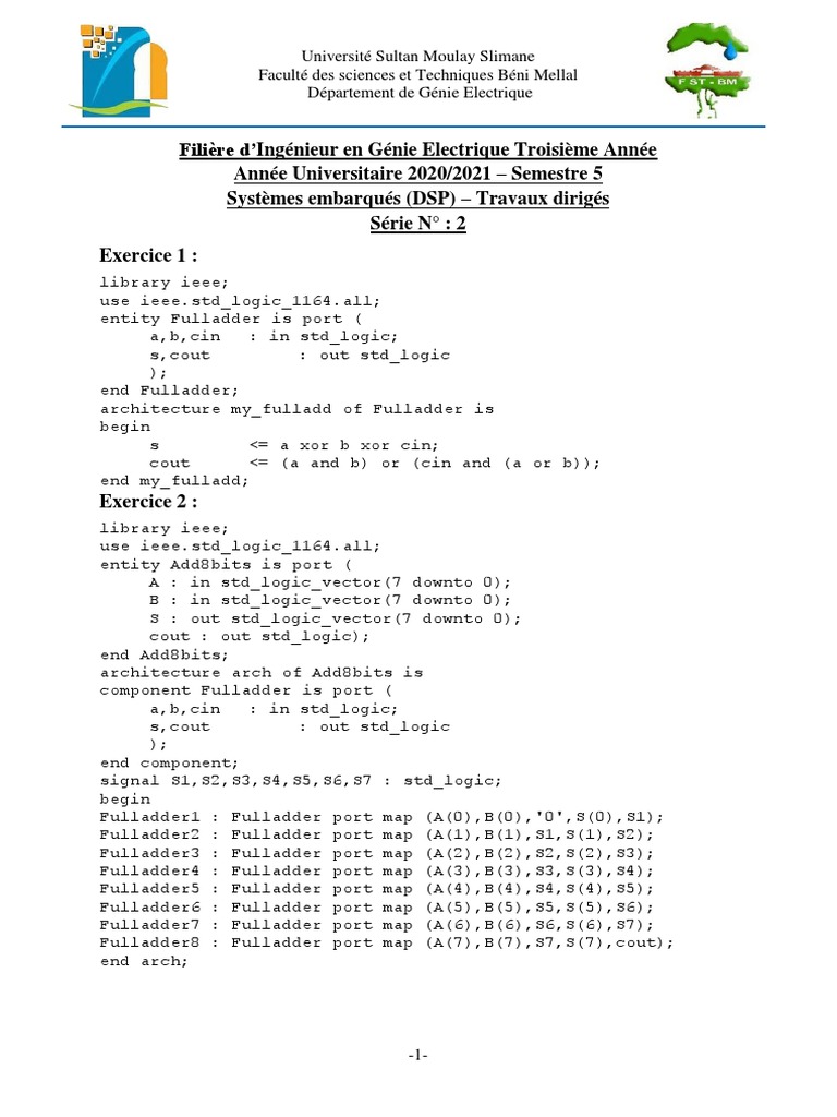VHDL TD - Corrigé | PDF