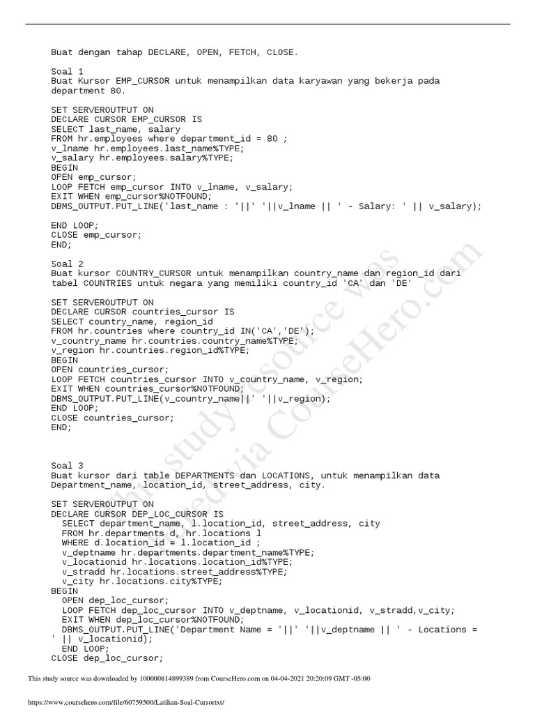 Latihan Soal Cursor | PDF | Graphical User Interfaces | Human–Machine Interaction