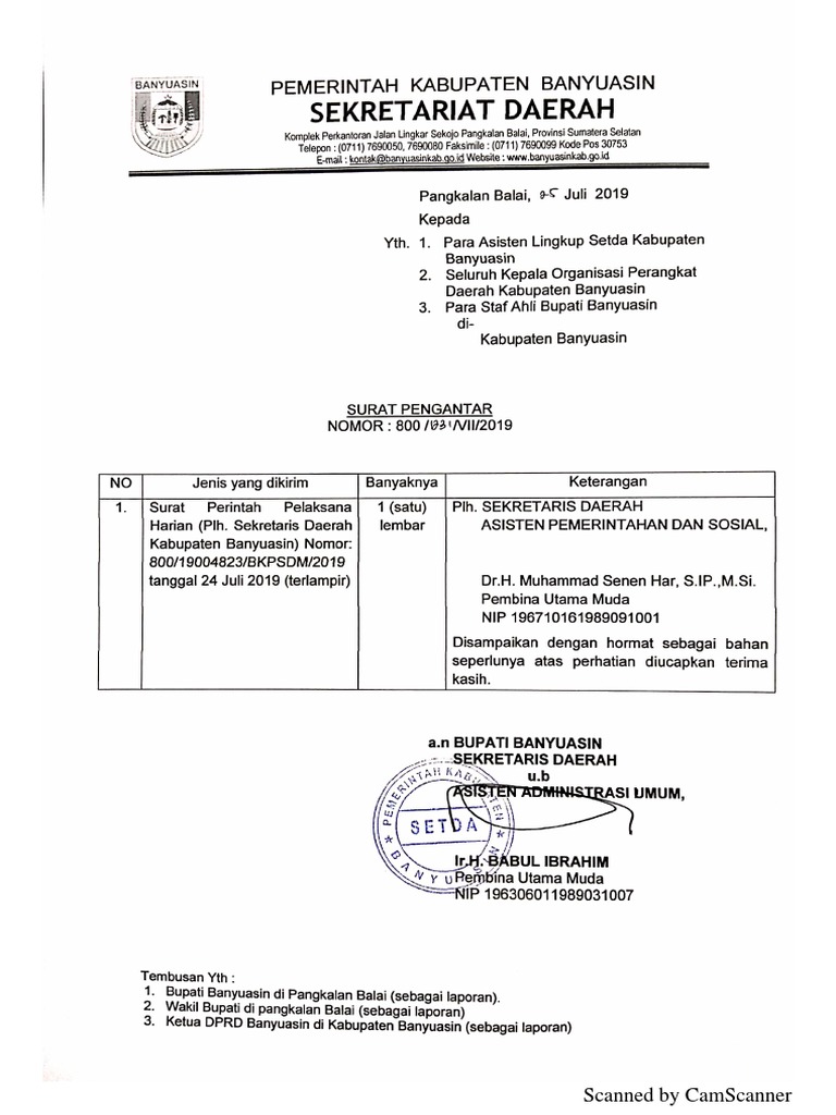 Surat PLH Sekda | PDF