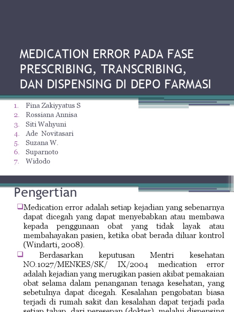 Medication Error Pada Fase Prescribing Transcribing Pdf
