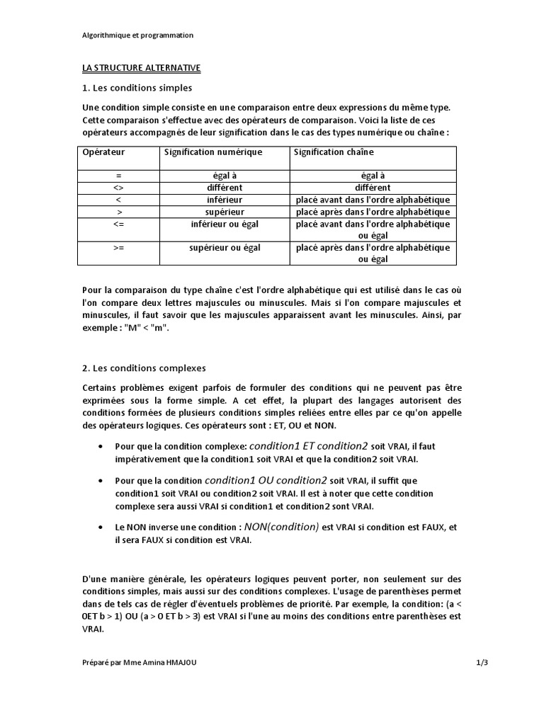 Algorithme Structure Conditionnelle | PDF | Programmation informatique | Programme informatique
