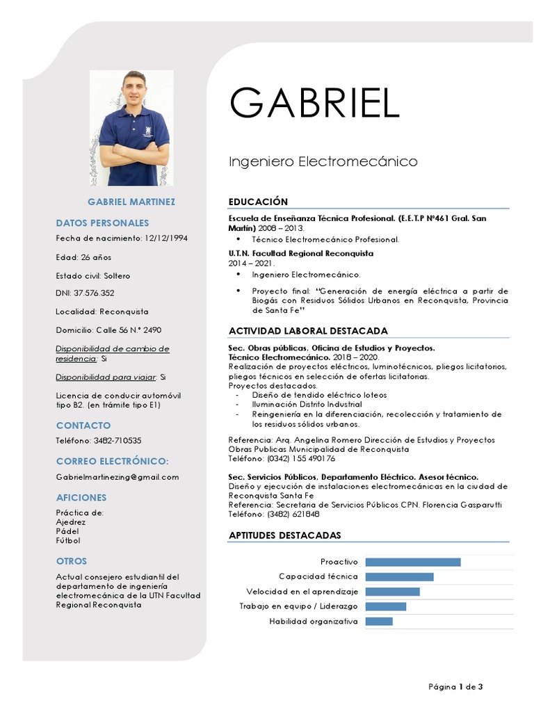 Martinez Gabriel Curriculum Vitae | PDF | Diseño | Universidad