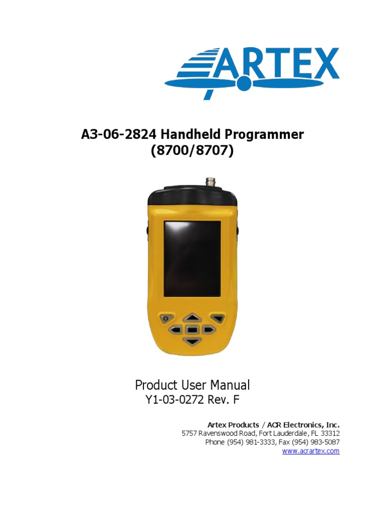 A3-06-2824 Handheld Programmer (8700/8707) : Product User Manual | PDF ...