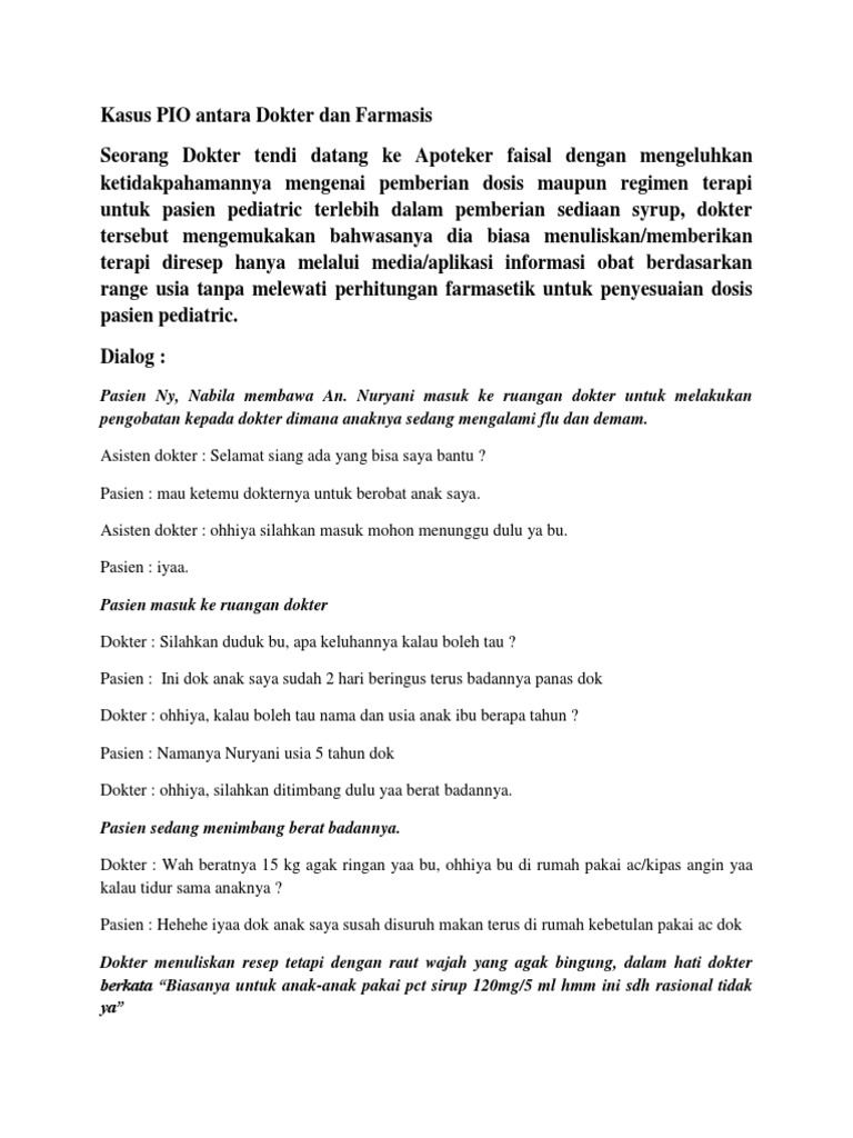 Kasus PIO Antara Dokter Dan Farmasis | PDF