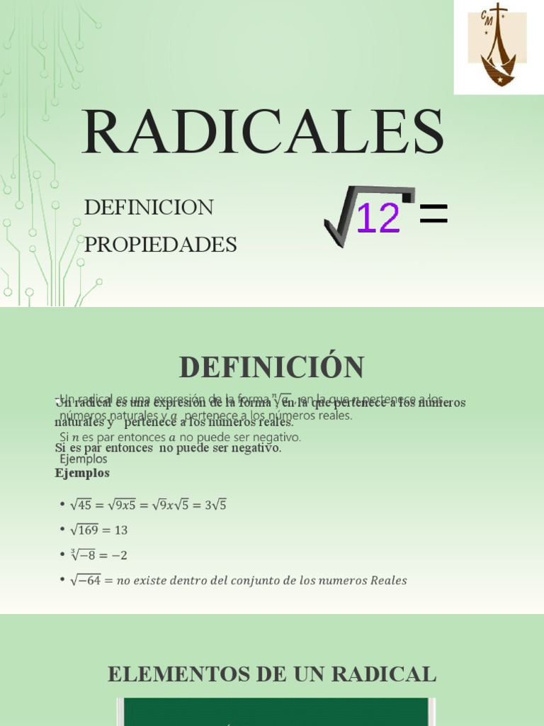 Propiedades y Definición de Radicales | PDF