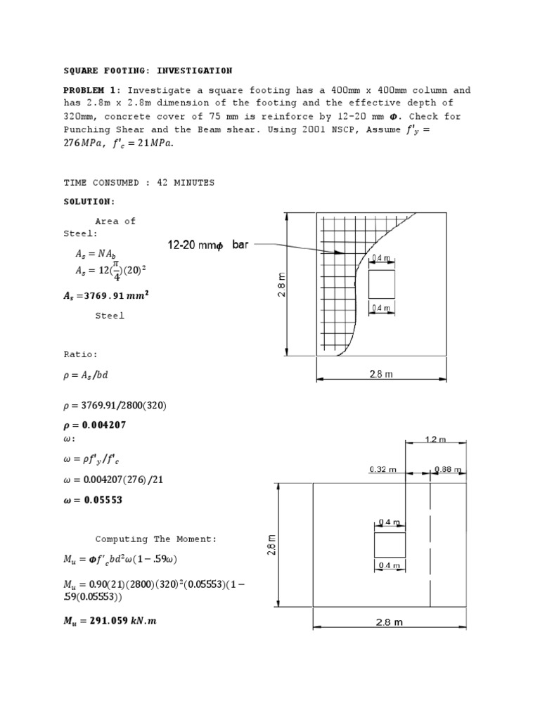 Example - Square Footing Investigation | PDF | Applied And ...