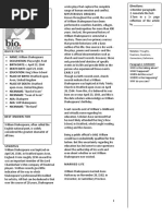 William Shakespeare Biography Questionnaire | PDF