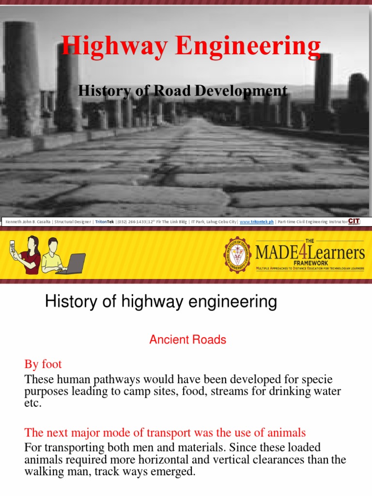 Evolution of Road Construction History | PDF | Road Surface | Road