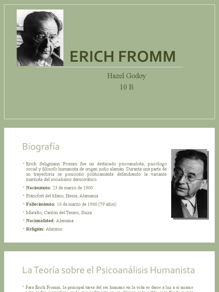 Erich Fromm: Biografía y Teoría Humanista | PDF | Erich Fromm ...