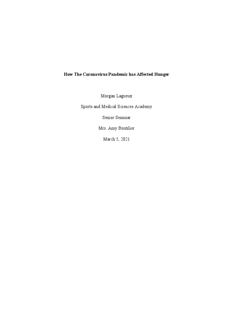 Morgan Lagueux - Final Draft Research Paper | PDF | Food Security | Foods