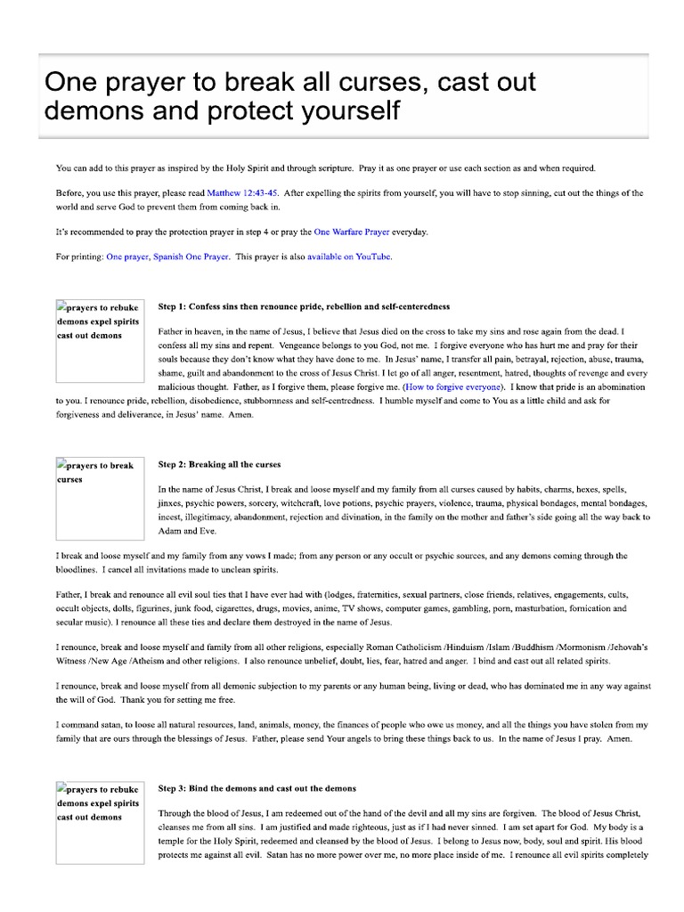 Break Curses Prayers Good | PDF