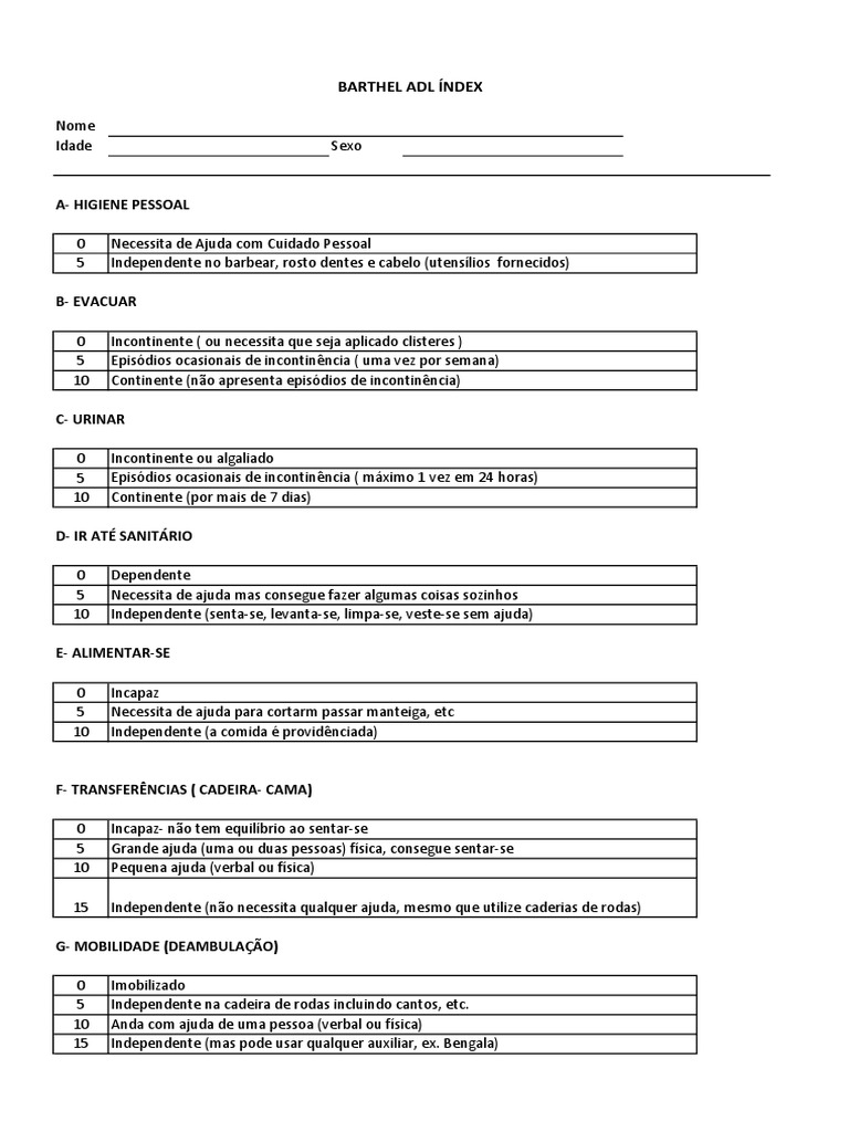 Indice de Barthel | PDF