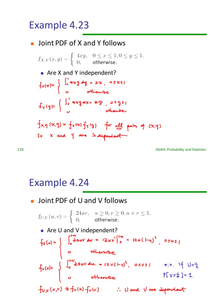 Example 4.23: Joint PDF of X and Y Follows | PDF | Probability Density ...