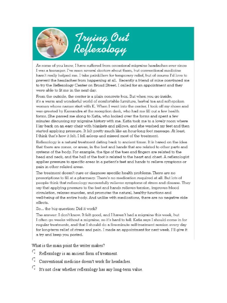 Exploring Reflexology for Headaches | PDF