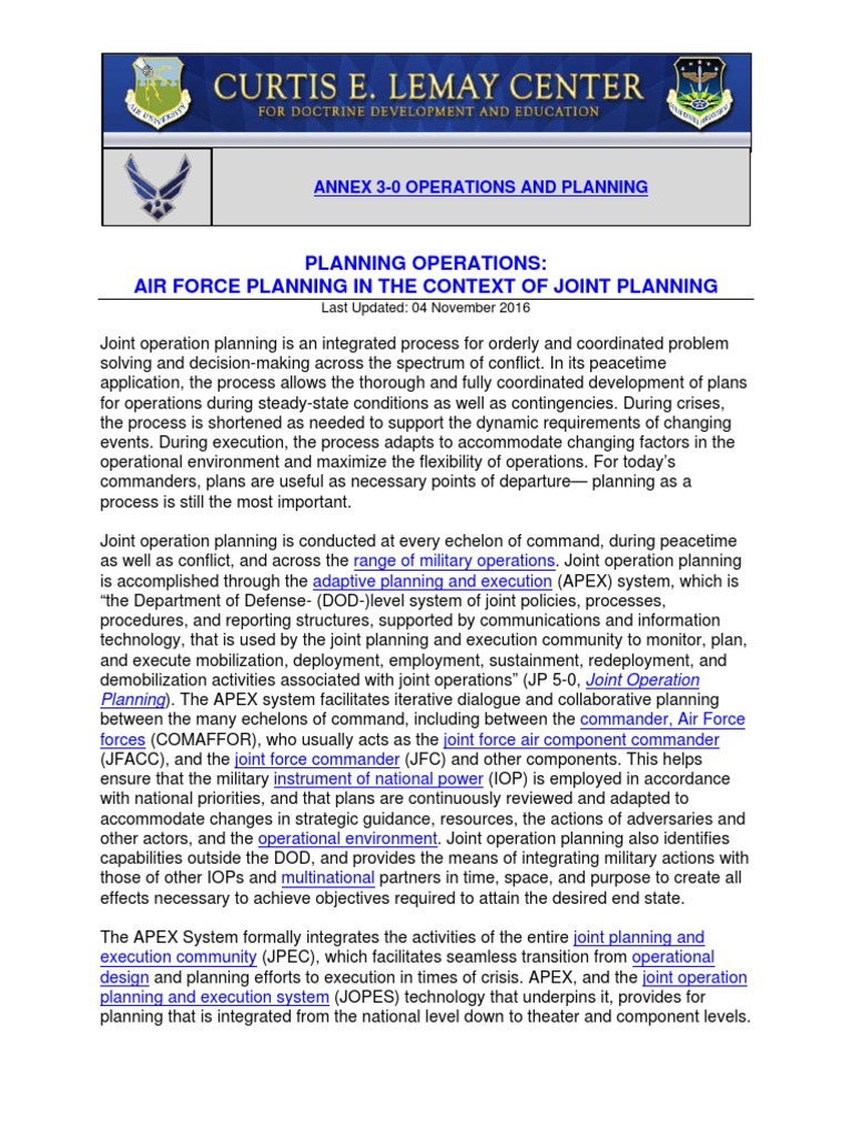 Air Force Planning in Joint Operations | PDF | United States Air Force ...