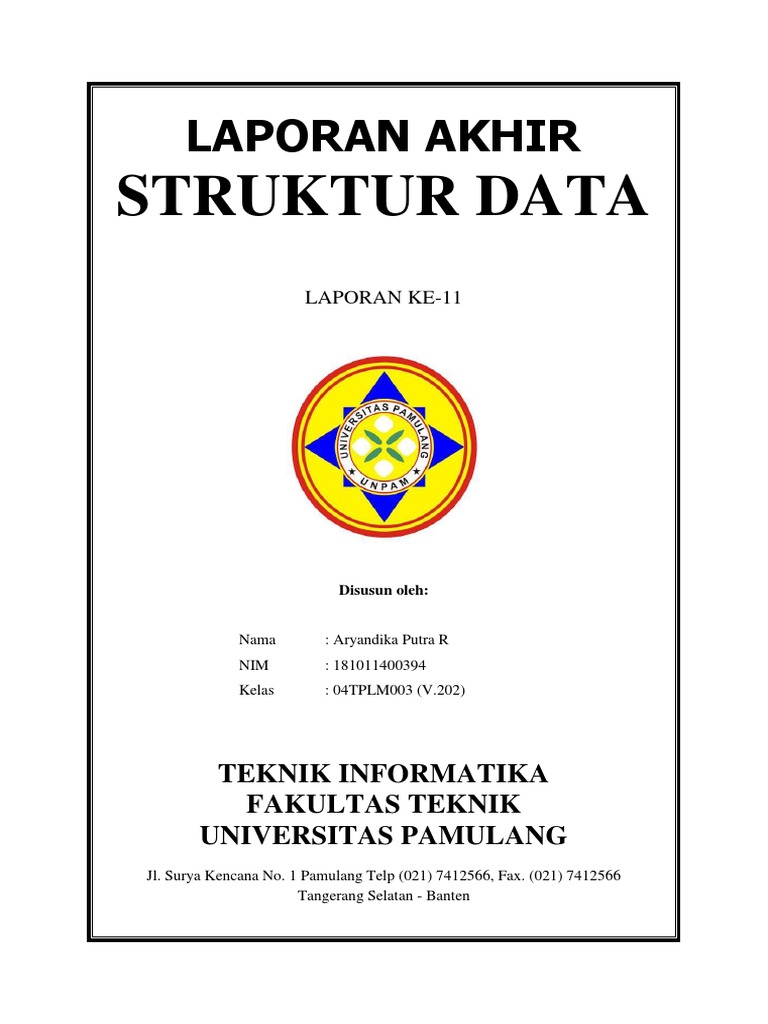 Laporan Akhir Struktur Data | PDF | Metode & Bahan Ajar | Komputer